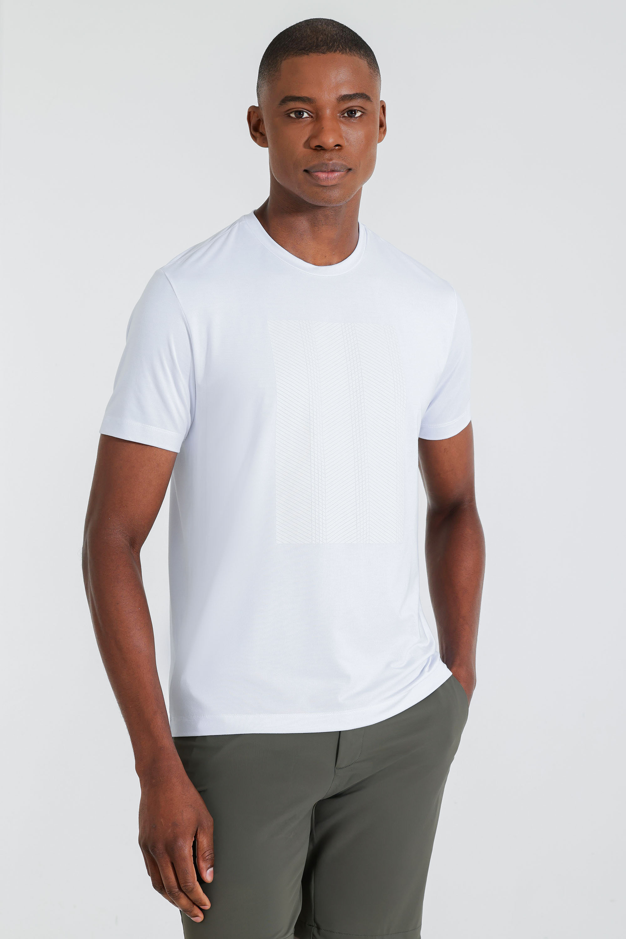 Camiseta Modal Fishbone Branco - Aramis